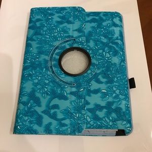 Accessories | Blue Floral Embossed Faux Leather Ipad Case | Poshmark